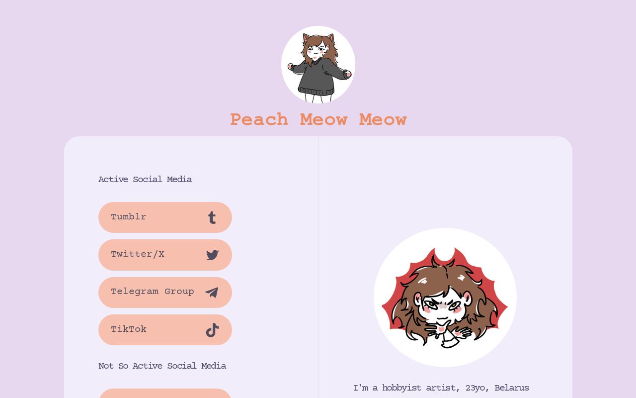 Peach Meow Meow's Social Media